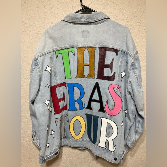 Jackets & Coats | Taylor Swift The Eras Tour Custom Painted Oversized ...
